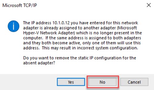 Problem with “IP Address Already Assigned” when you try to set a static ...