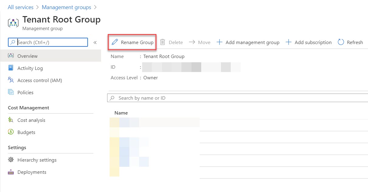 Azure Governance: How to change the display name of the Root management ...