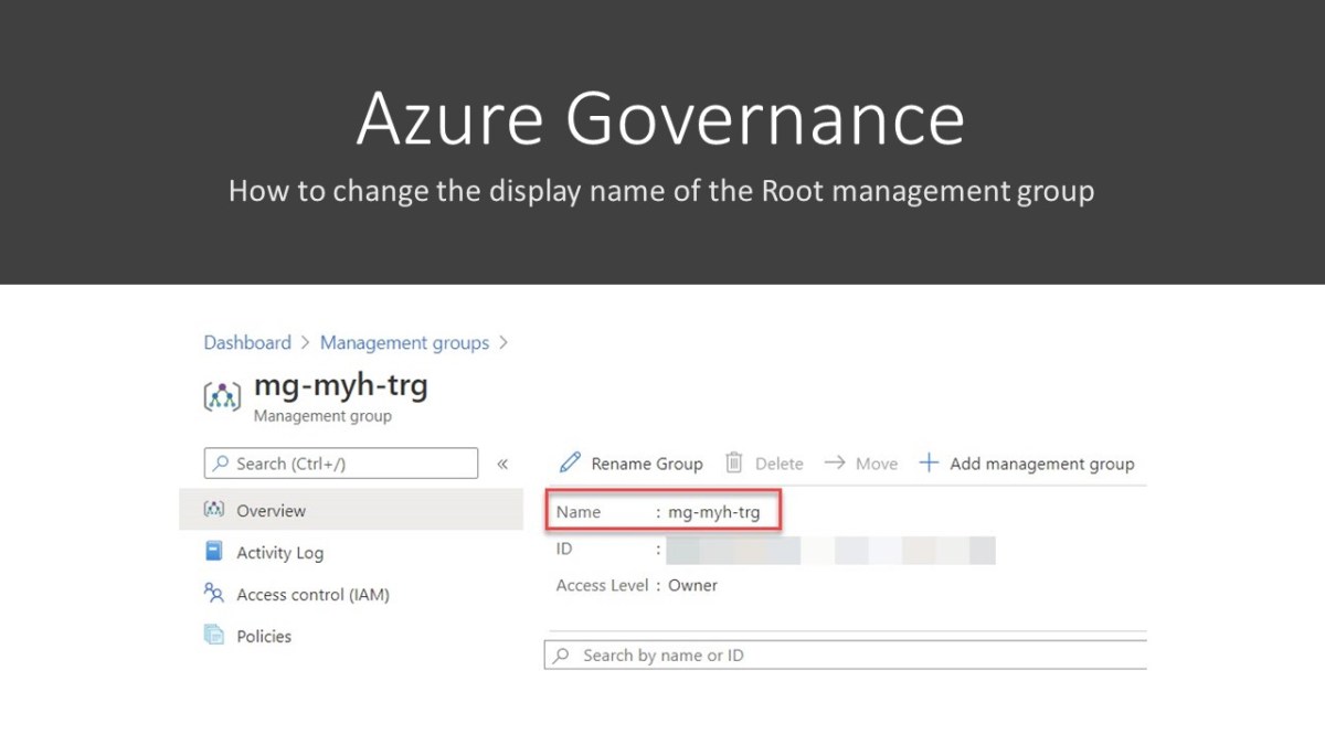 Azure Governance: How to change the display name of the Root management ...