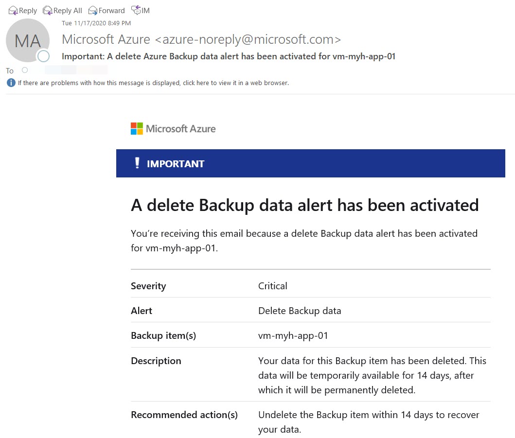 Azure Backup: How to configure email notifications for Backup Alerts ...