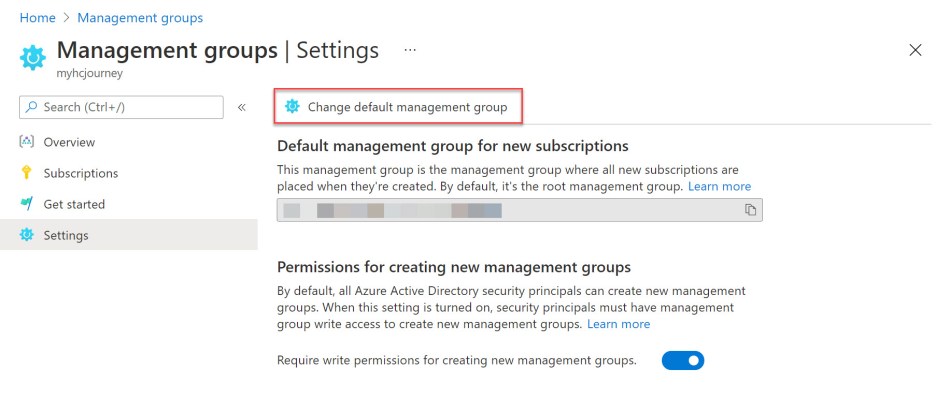 Azure Governance: How to change the default management group for new ...
