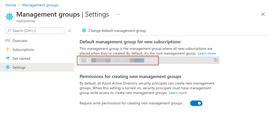 Azure Governance: How to change the default management group for new ...