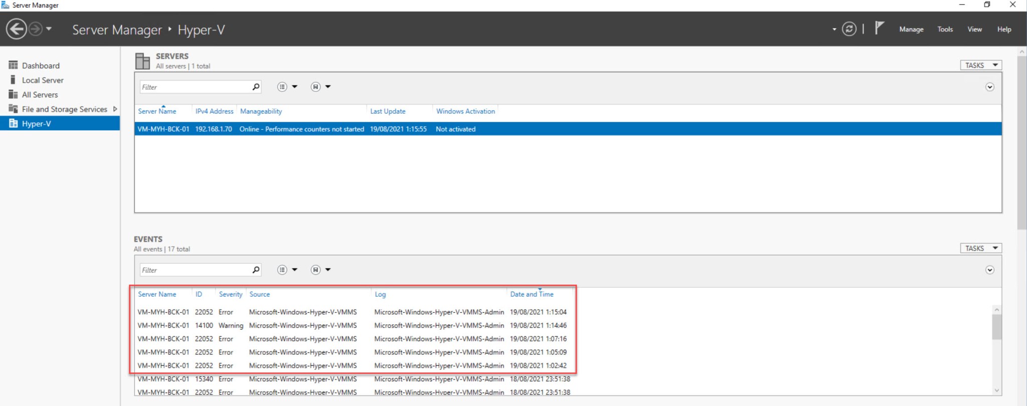 How to fix Hyper-V Event ID errors 41, 15340 and 15350 when running the ...