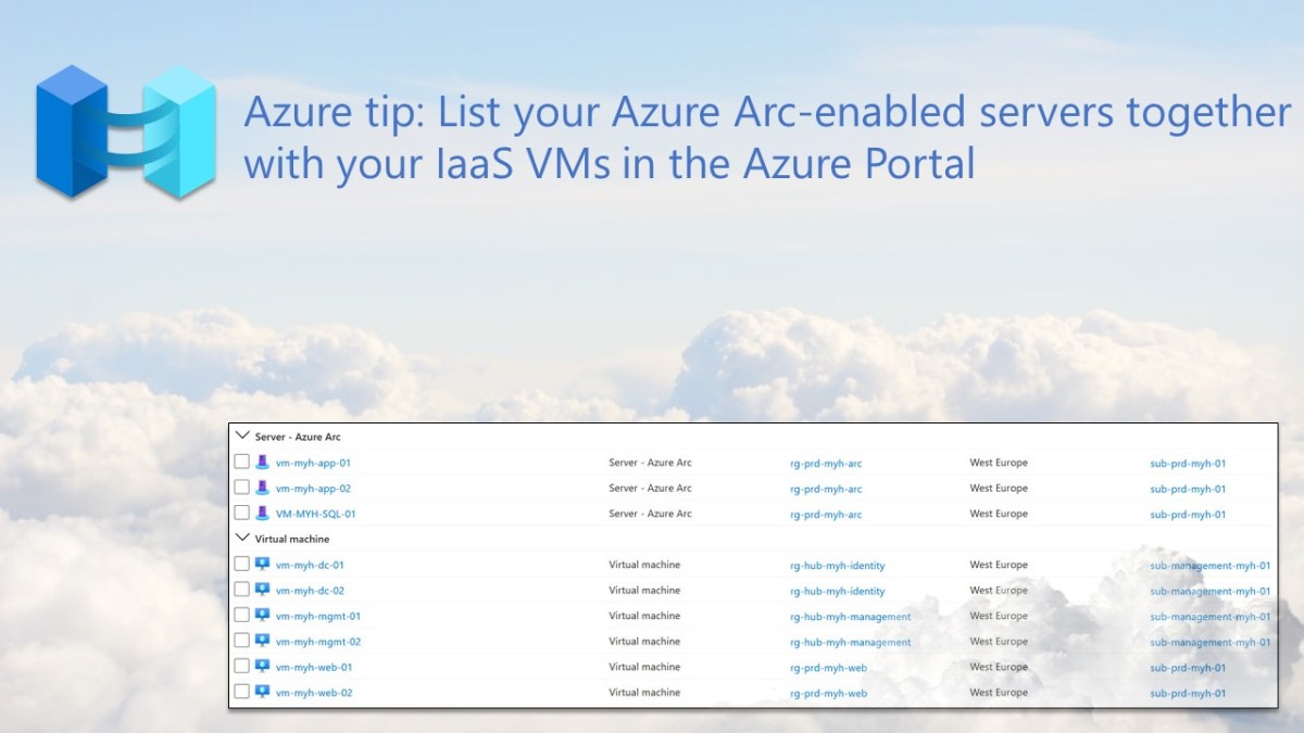 Azure Tip: List all your Azure Arc-enabled servers together with your ...