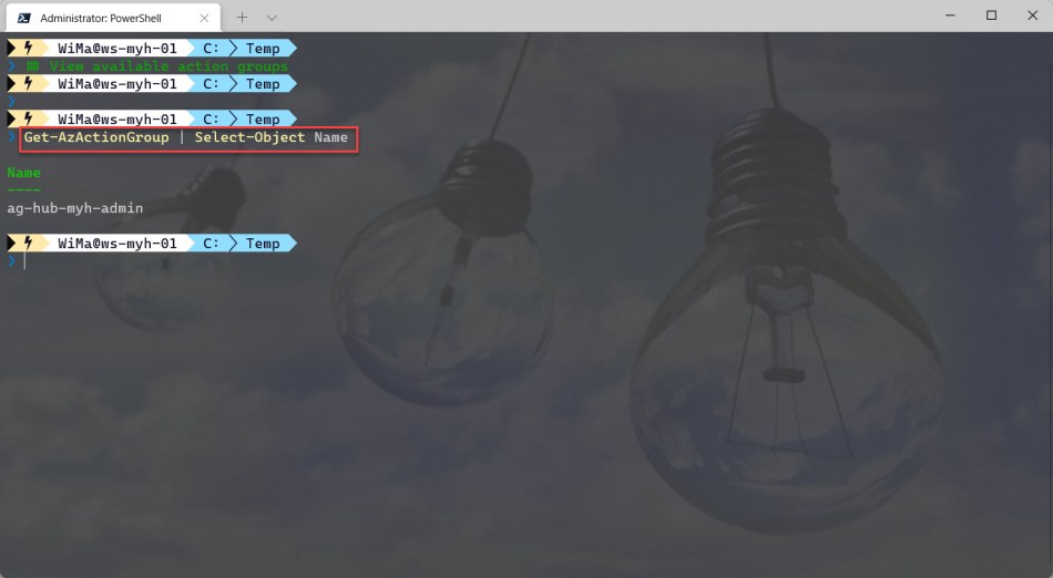 Create an Azure Monitor action group with Azure PowerShell – Wim Matthyssen