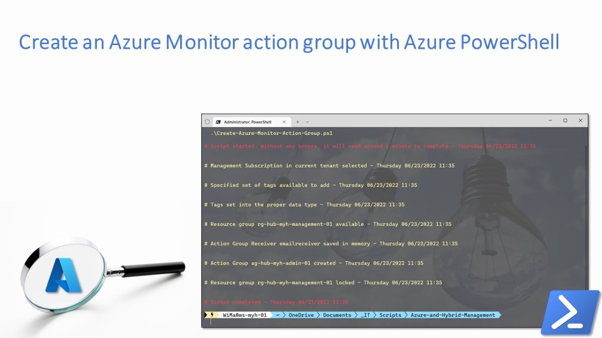 Create an Azure Monitor action group with Azure PowerShell – Wim Matthyssen