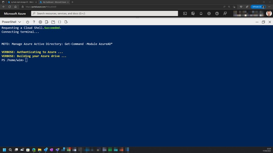 Setup Azure Cloud Shell with Azure PowerShell – Wim Matthyssen