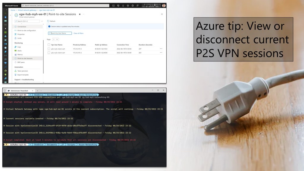 Azure Tip: View or disconnect current P2S VPN sessions – Wim Matthyssen