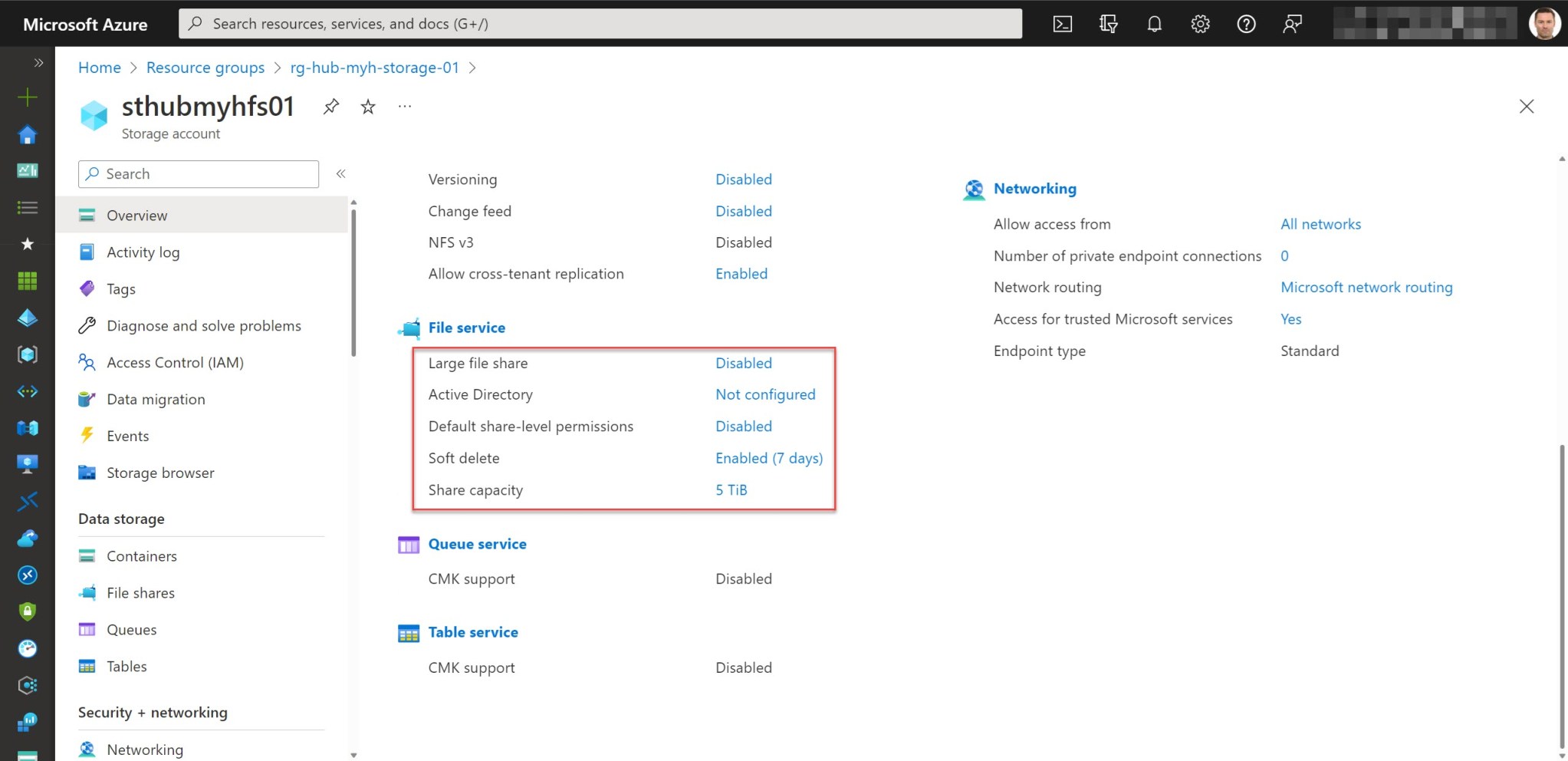 Create an Azure Files share in a specified subscription using an Azure ...