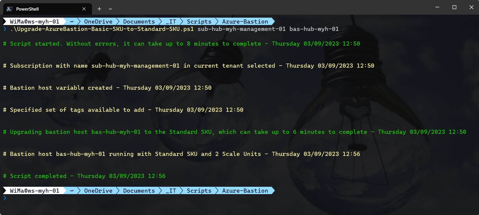 Azure Bastion: Upgrade Basic SKU to Standard SKU with Azure PowerShell ...