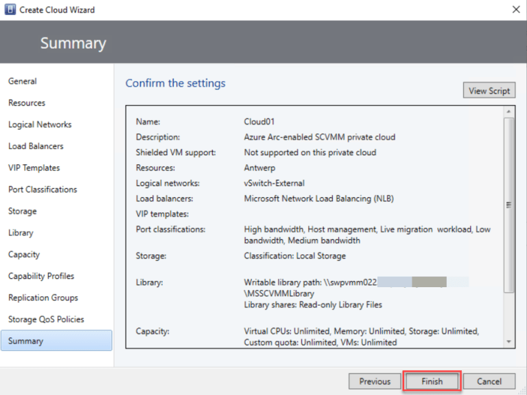 Azure Arc: Set up the SCVMM private cloud prerequisite for Azure Arc ...