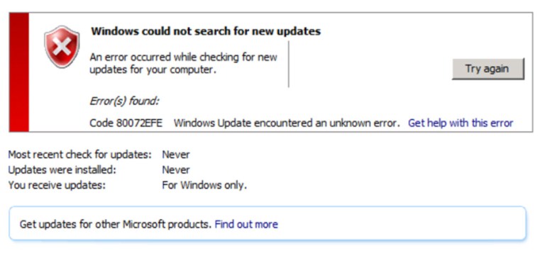 Resolve Windows Update Error “Code 80072EFE” on a Windows Server 2008 ...