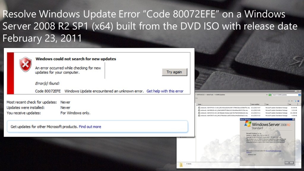 Resolve Windows Update Error “Code 80072EFE” on a Windows Server 2008 ...