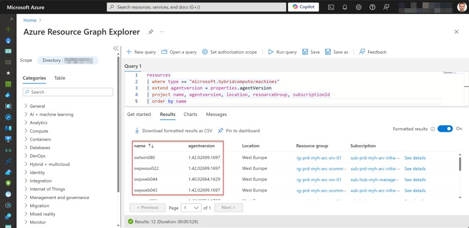 Azure Arc: Checking your Azure Connected Machine agent version – Wim ...