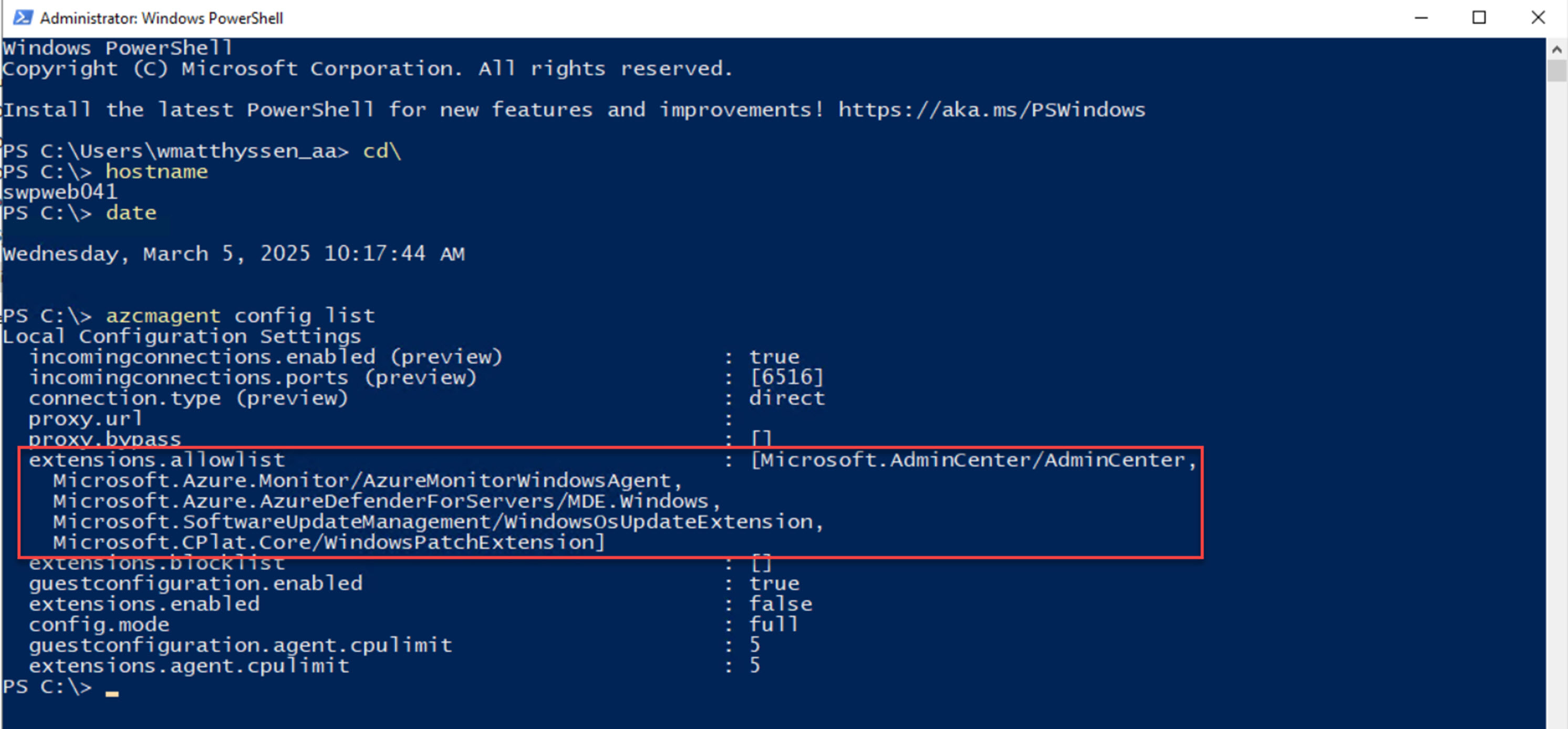 Azure Arc: Customize the extension allowlist for Azure Arc-enabled ...