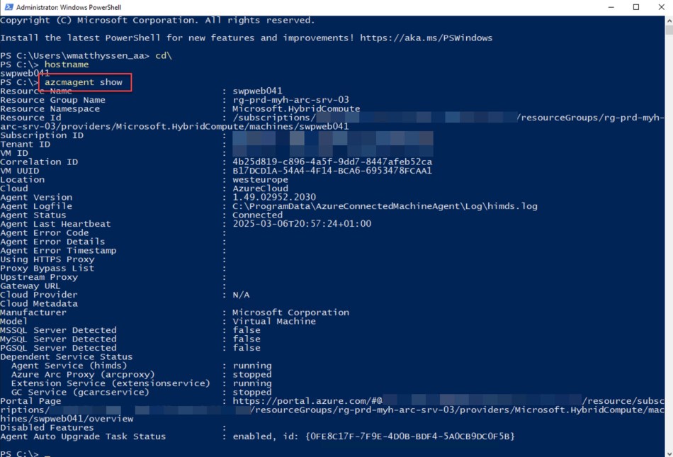 Azure Arc: Verify Azure Arc Connect Machine agent and specific Arc ...
