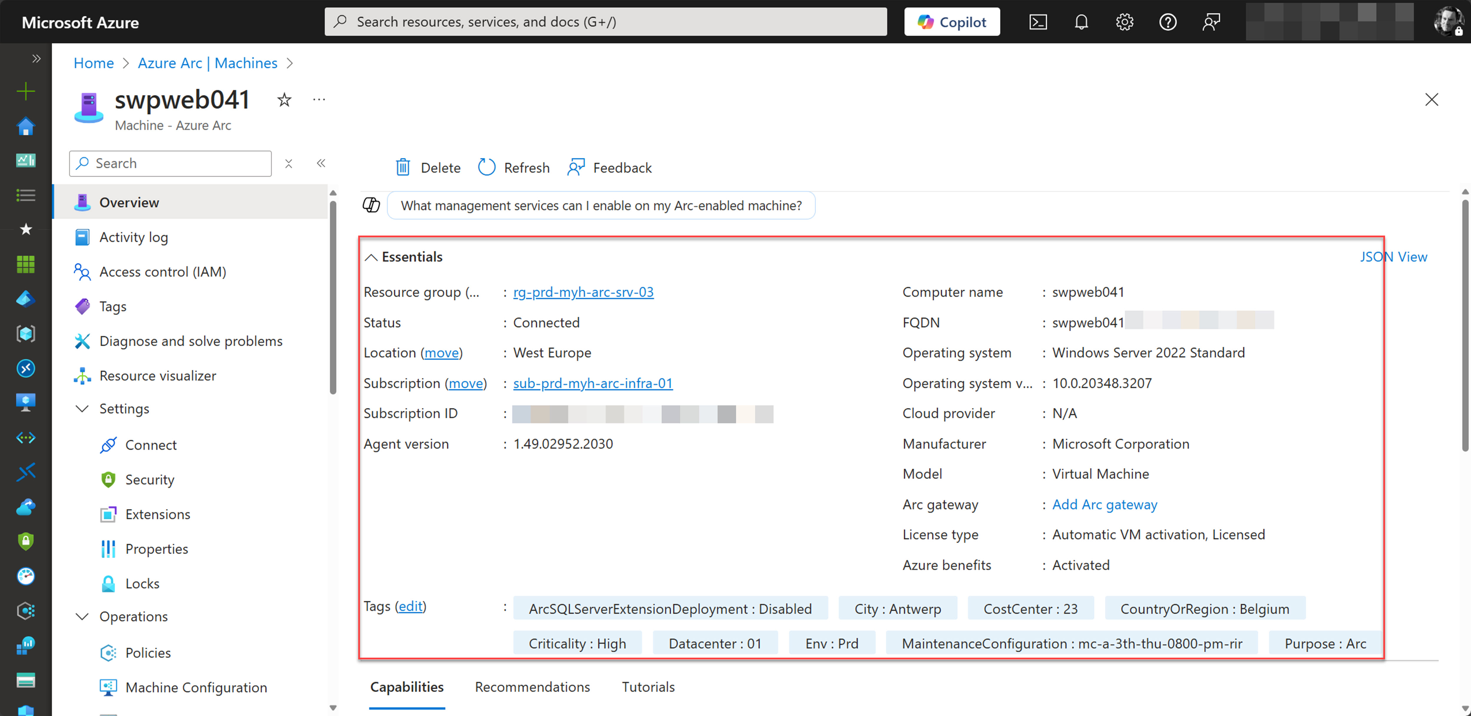 Azure Arc: Verify Azure Arc Connect Machine agent and specific Arc ...