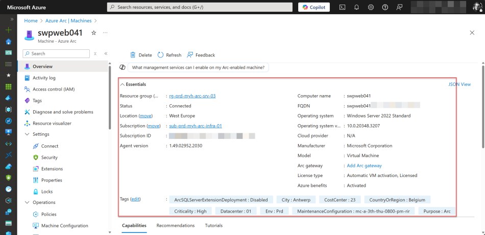 Azure Arc: Verify Azure Arc Connect Machine agent and specific Arc ...
