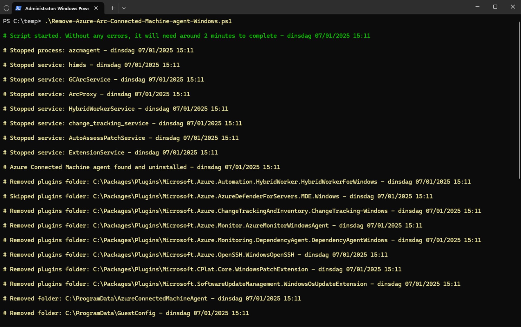 Azure Arc: Uninstall the Connected Machine agent and clean up related ...