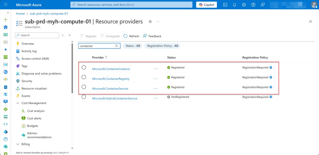 How to register all required Azure Compute resource providers with ...