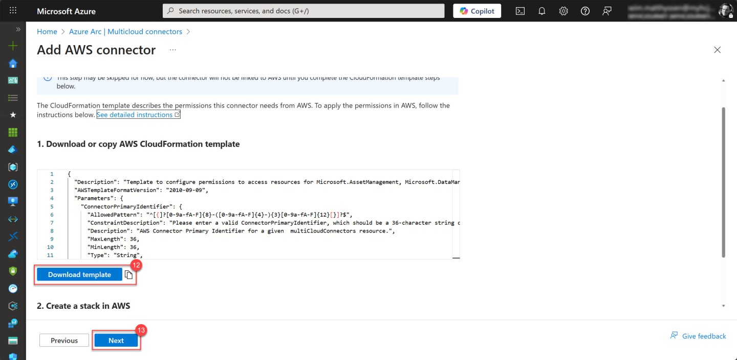 Azure Arc: Creating or updating an AWS Multicloud connector for S3 ...