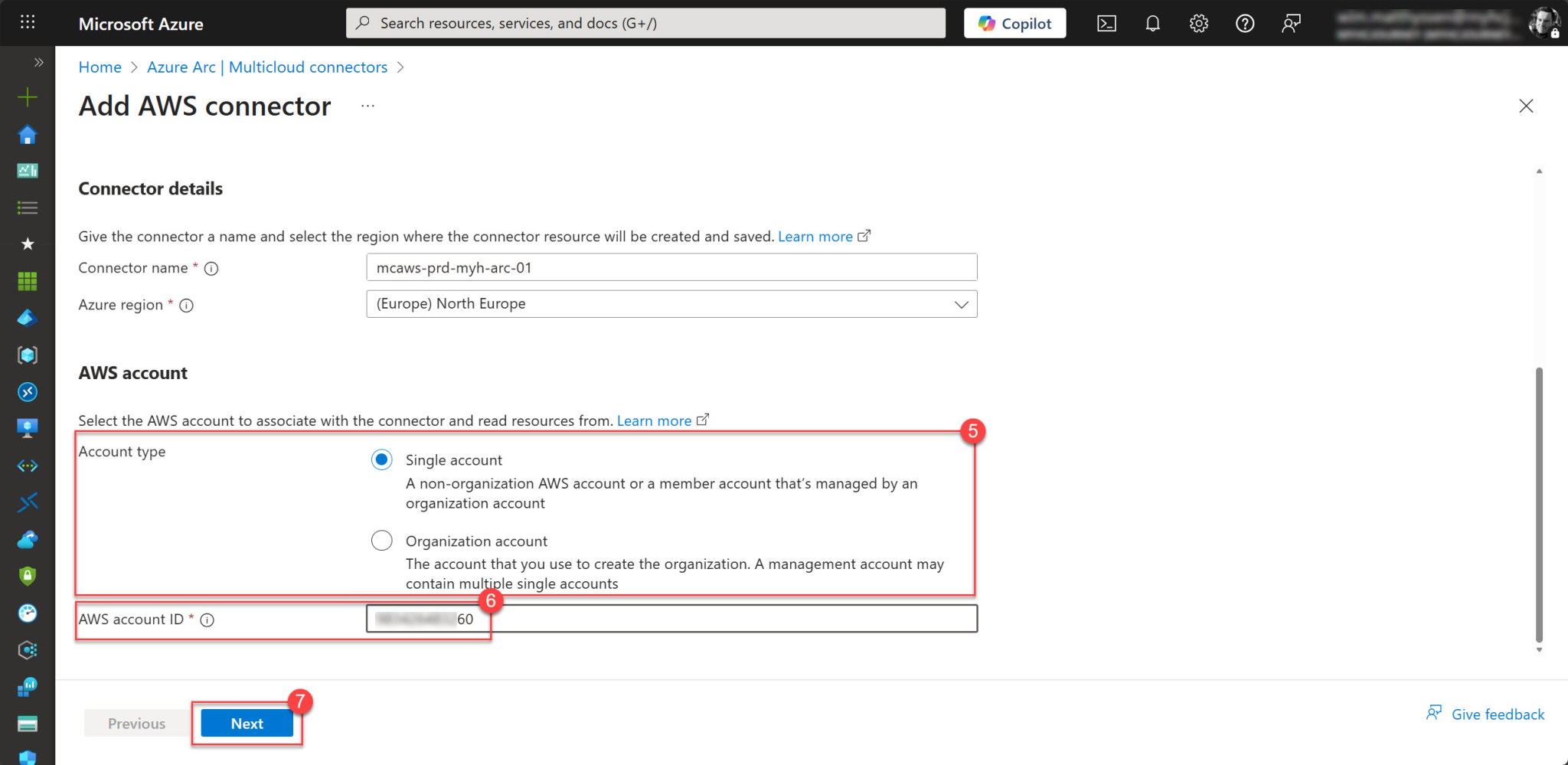 Azure Arc: Creating or updating an AWS Multicloud connector for S3 ...