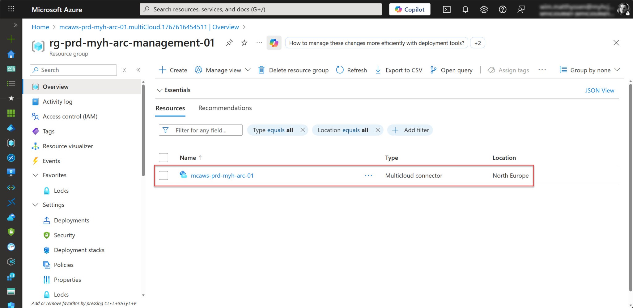 Azure Arc: Creating or updating an AWS Multicloud connector for S3 ...
