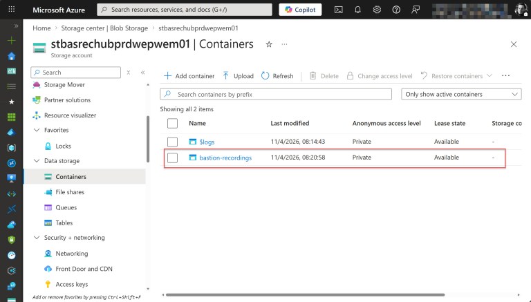 Azure Bastion: How to configure and use session recording – Wim Matthyssen